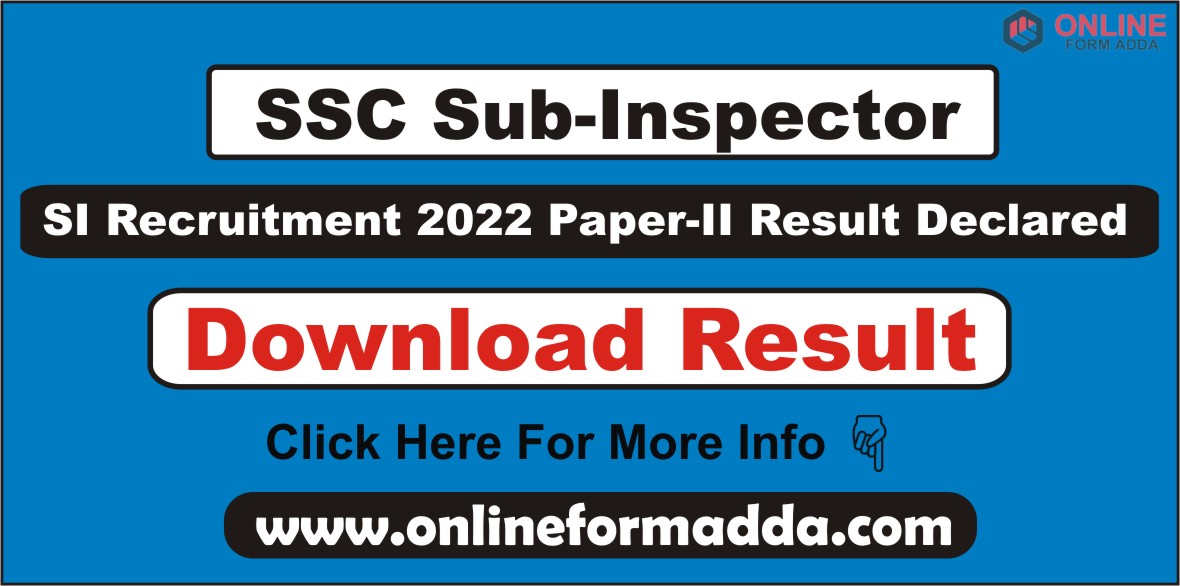 SSC SI 2022 Paper-II Result